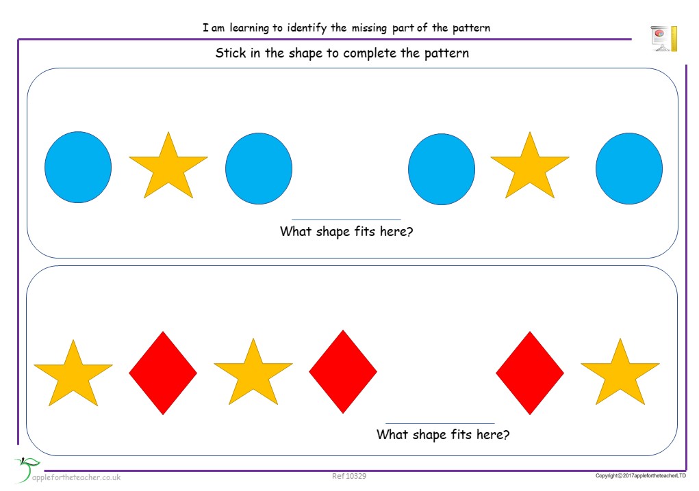 Identify Next Shape 2 Pattern | Apple for the Teacher